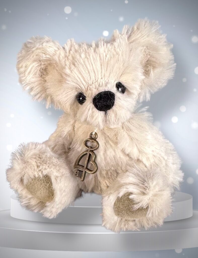 SOLD! Snowball: 4″ Miniature White Artist Polar Teddy Bear