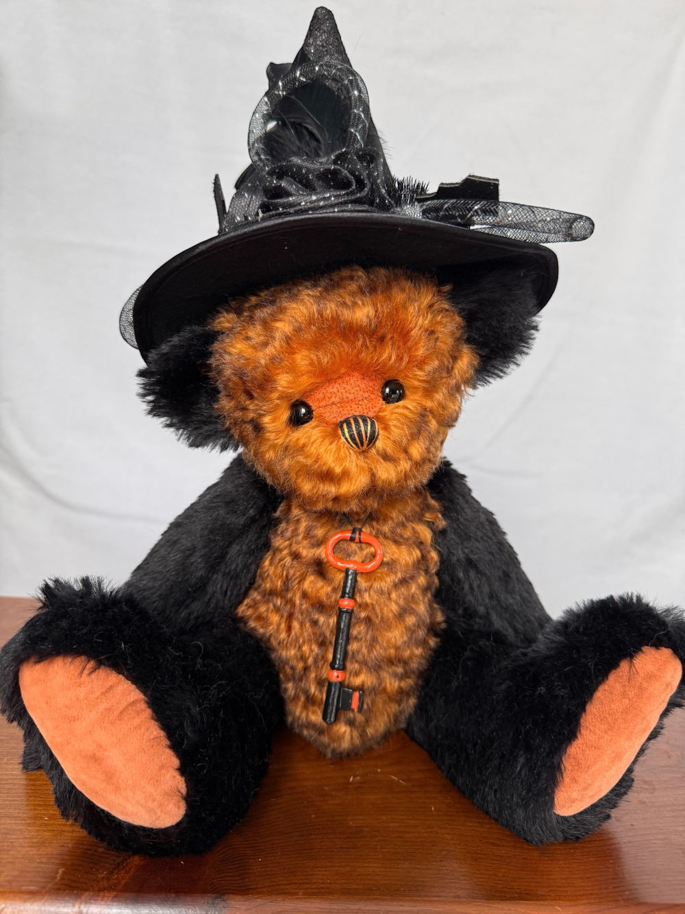 SOLD! Serena – 14″ Mohair Halloween Witch Artist Teddy Bear